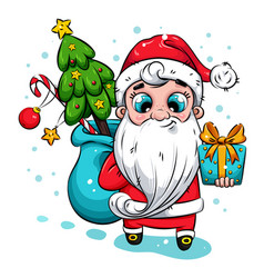 Santa claus various expressions face side view Vector Image