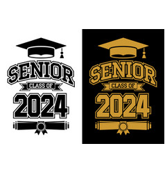2024 graduate class logo Royalty Free Vector Image