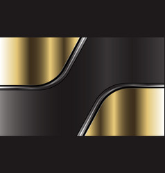 Gold line curve with simple text on black Vector Image