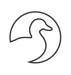 Flying duck symbol duck hunter logo design Vector Image