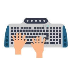 White laptop computer keyboard with black keys Vector Image