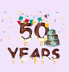 Happy birthday text with party elements Royalty Free Vector