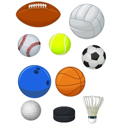 Set with sport balls - cartoon Royalty Free Vector Image