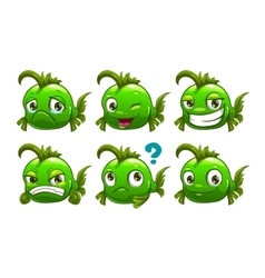 Funny tropical fish clownfish angelfish Royalty Free Vector