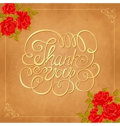 Floral spring Thank you pink flowers card Vector Image