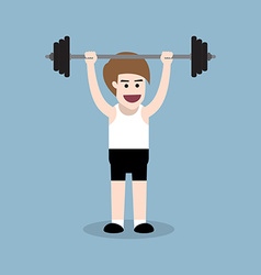 Cartoon bench press with weights Royalty Free Vector Image