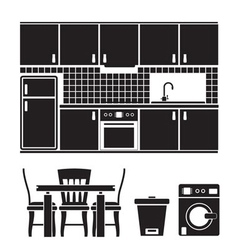 Modern kitchen interior Royalty Free Vector Image