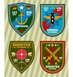 Stealth pilot military patches Royalty Free Vector Image