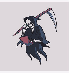 Black grim reaper with big bat wings Royalty Free Vector