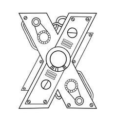 Mechanical letter s engraving Royalty Free Vector Image