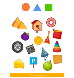 Preschool pattern game with shapes Royalty Free Vector Image