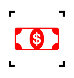 Bank note dollar sign black dashed icon Royalty Free Vector