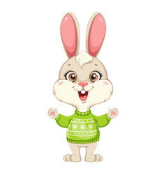 Cute rabbit cartoon character funny bunny Vector Image