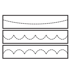 Tracing pattern left curve lines worksheet Vector Image