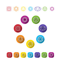 Chakra pictograms on choku rei symbol Royalty Free Vector
