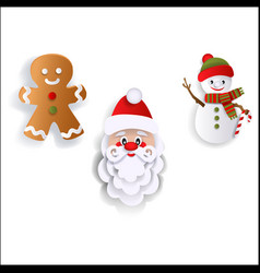 Glazed homemade christmas gingerbread cookies Vector Image