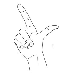 Sign language and the alphabetthe letter l Vector Image