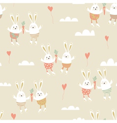 Cute rabbit cartoon seamless pattern Royalty Free Vector