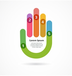 Abstract background infographic with hand vector