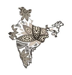 India map with labels black Vector Image by ingomenhard - Image ...