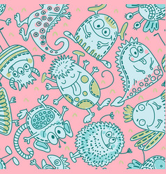 Cartoon monsters seamless Royalty Free Vector Image