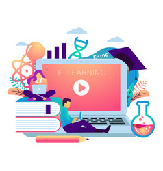 Distance learning concept Royalty Free Vector Image