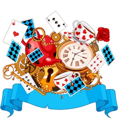 White Rabbit with pocket watch Royalty Free Vector Image