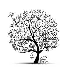 Art tree with math symbols for your design Vector Image