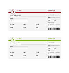Air ticket with barcode airline boarding pass Vector Image