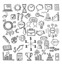 Set of doodle business management Royalty Free Vector Image