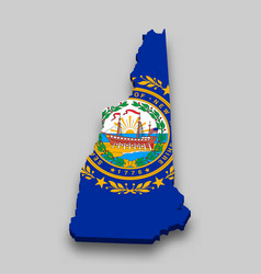 3d isometric map of massachusetts is a state Vector Image