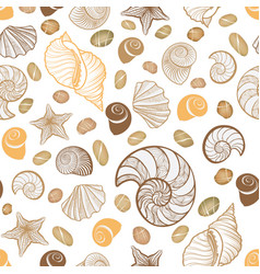 Seashell seamless pattern summer holiday marine Vector Image