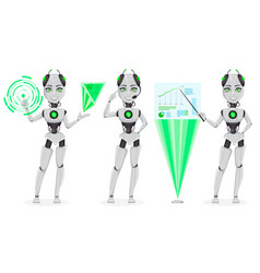 Robot with artificial intelligence female bot Vector Image