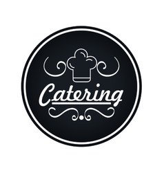 Catering logo badge with modern calligraphy Vector Image