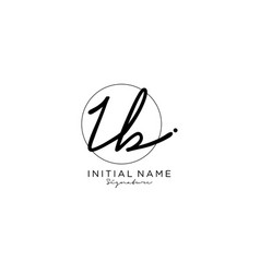 Ib initial handwriting logo design Royalty Free Vector Image