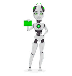 Robot with artificial intelligence female bot Vector Image