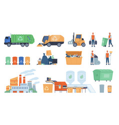 Waste sorting different types garbage paper Vector Image