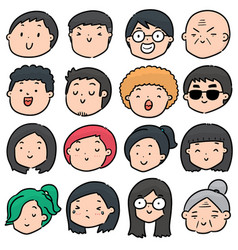 Set of cartoon face Royalty Free Vector Image - VectorStock