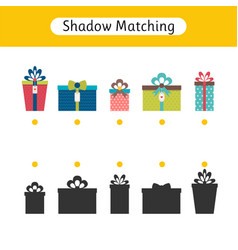 Shadow matching game for kids worksheets Vector Image