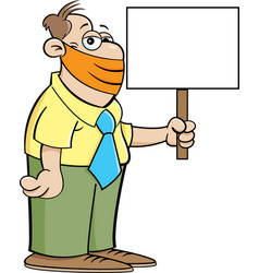 Cartoon military general holding a sign Royalty Free Vector