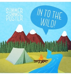 Camping hiking poster Royalty Free Vector Image