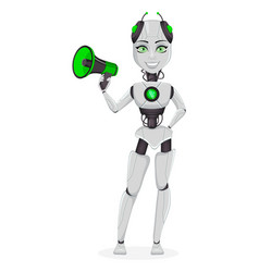 Robot with artificial intelligence female bot Vector Image
