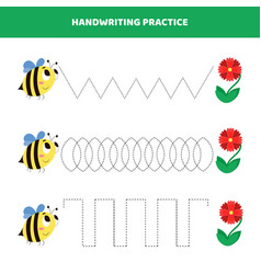 Handwriting practice basic writing skills early Vector Image