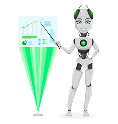 Robot with artificial intelligence female bot Vector Image