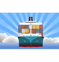 Front view of a cargo ship Royalty Free Vector Image