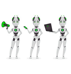 Robot with artificial intelligence female bot Vector Image