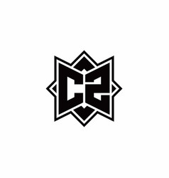 Cz monogram logo with sharped shape design Vector Image