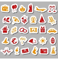 Holiday stickers Royalty Free Vector Image - VectorStock