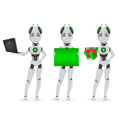 Robot with artificial intelligence female bot Vector Image