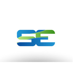 Metal blue alphabet letter se s e logo company Vector Image